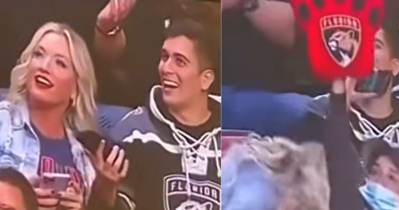 Florida Panthers Fan’s Explicit Gesture During Kiss Cam Goes Viral - Game 7