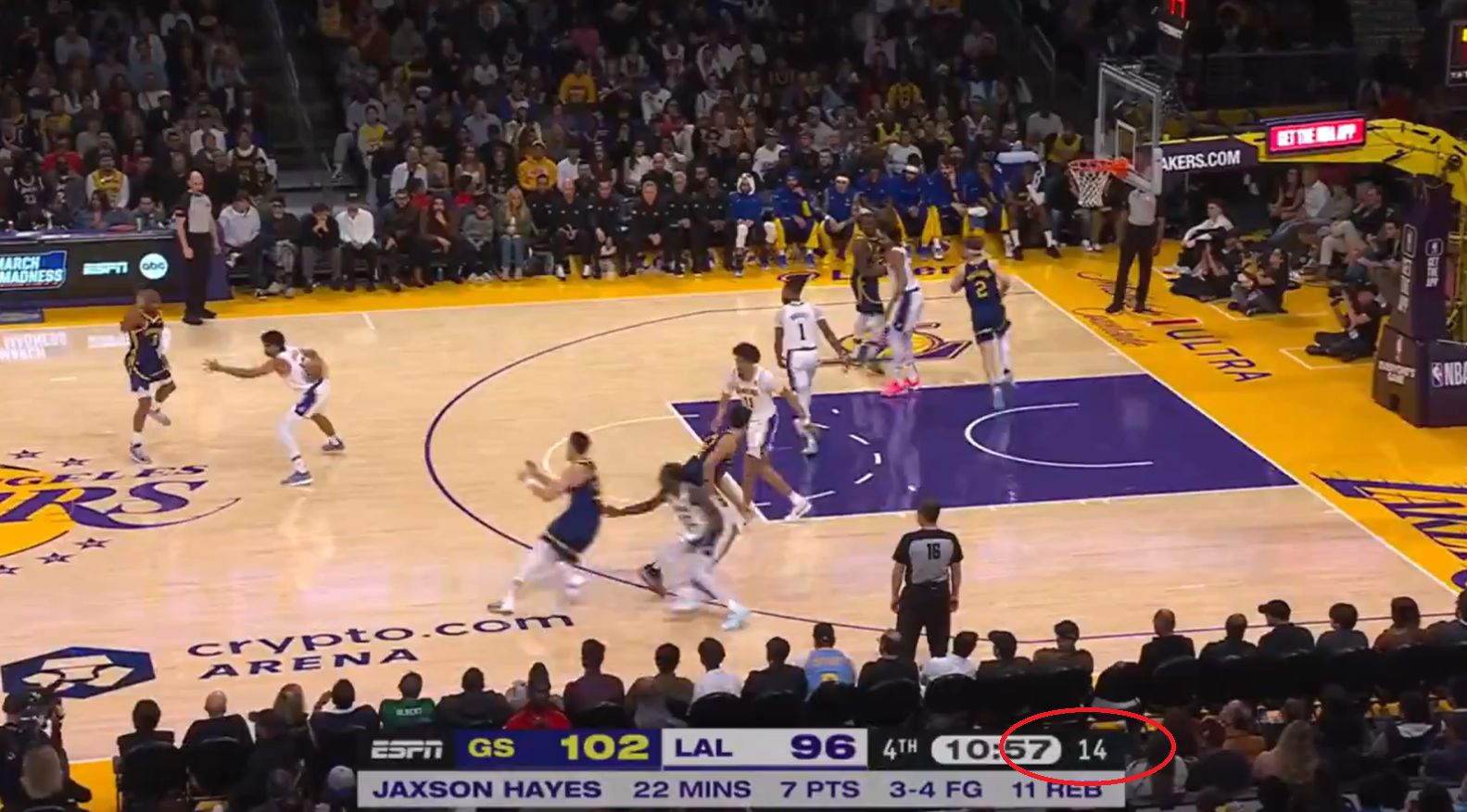 Warriors Get A 40-Second Shot Clock From Refs During Lakers Win - Game 7
