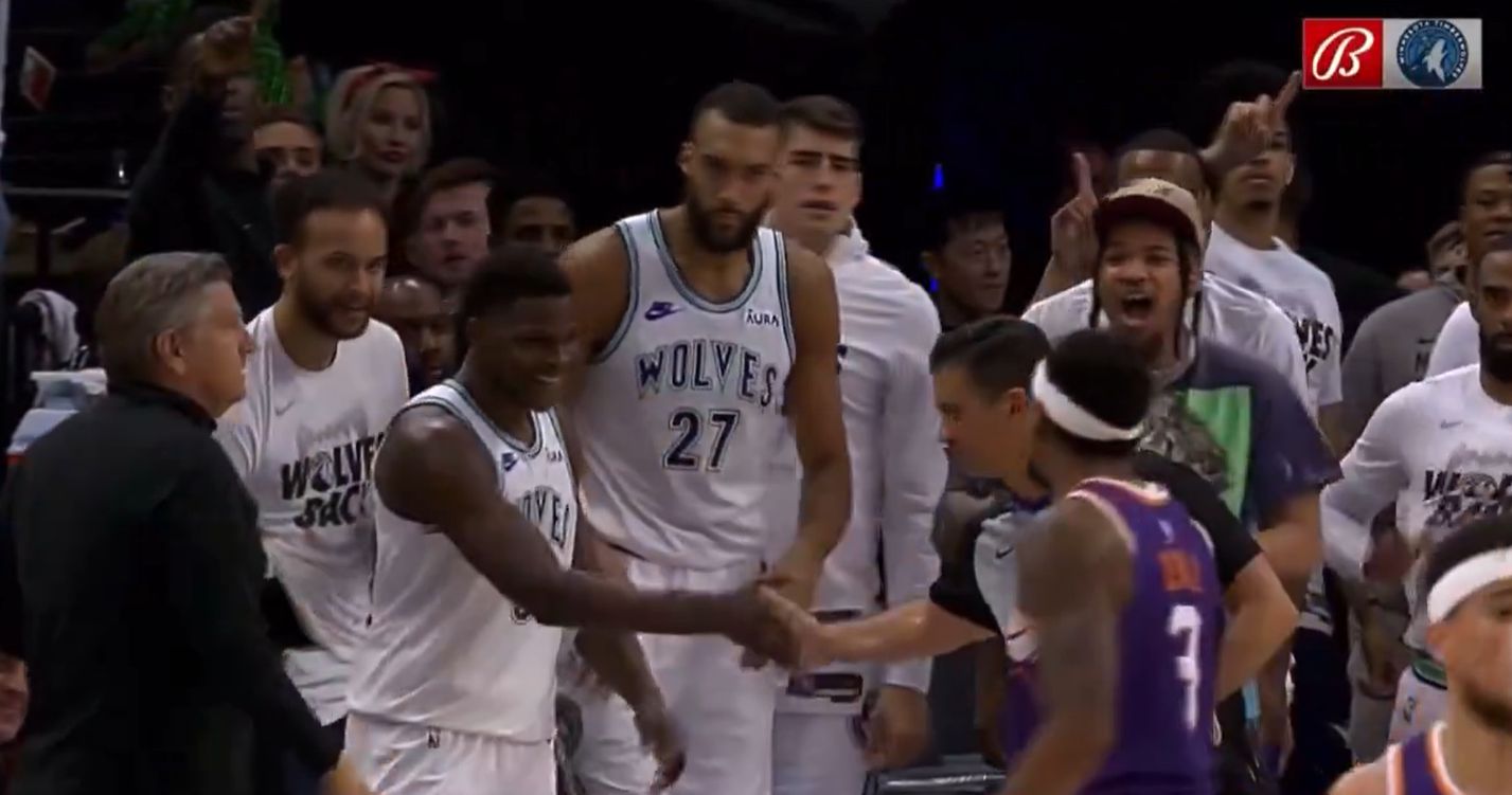 NBA Referee Zach Zarba Goes Viral For Shaking Anthony Edwards’ Hand ...