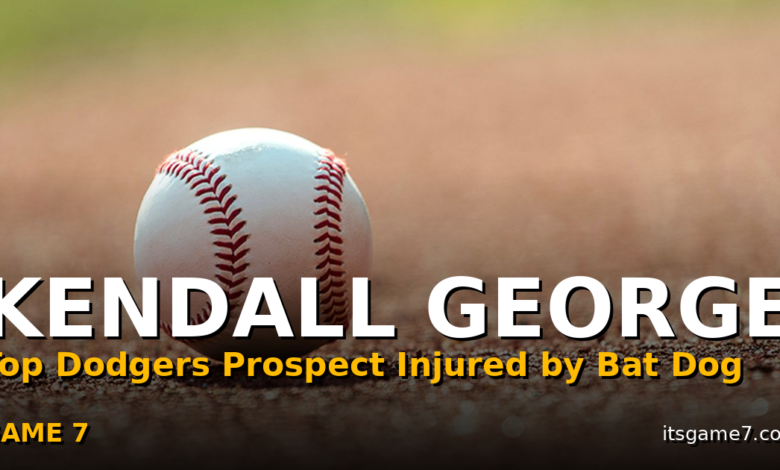 Dodgers Prospect Kendall George Hurt Knee Avoiding the Bat Dog in ...